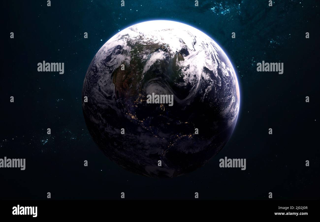 Earth planet, mother of all life. Science fiction art. Elements of this ...