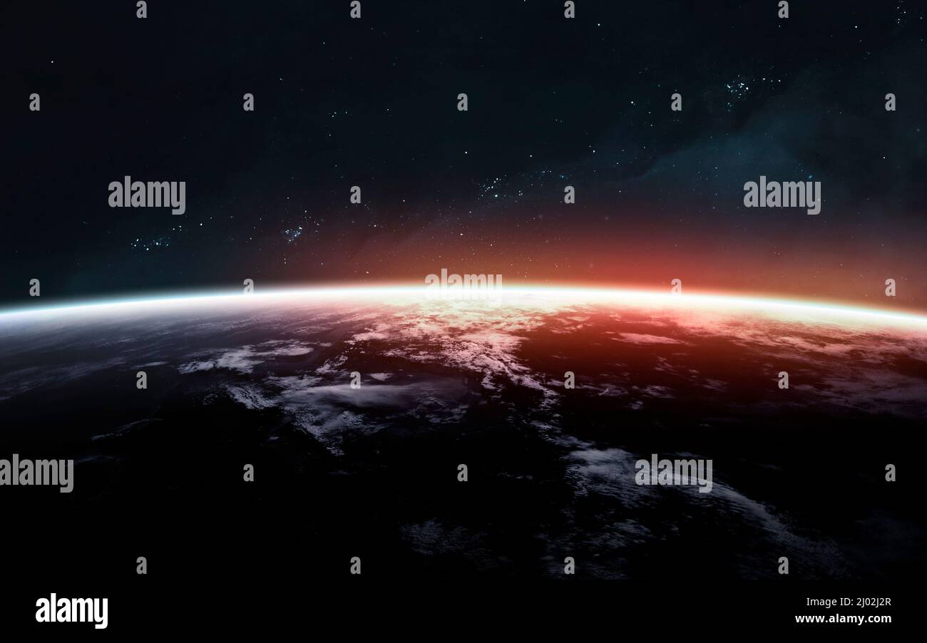 Earth planet. Science fiction art. Elements of this image furnished by ...