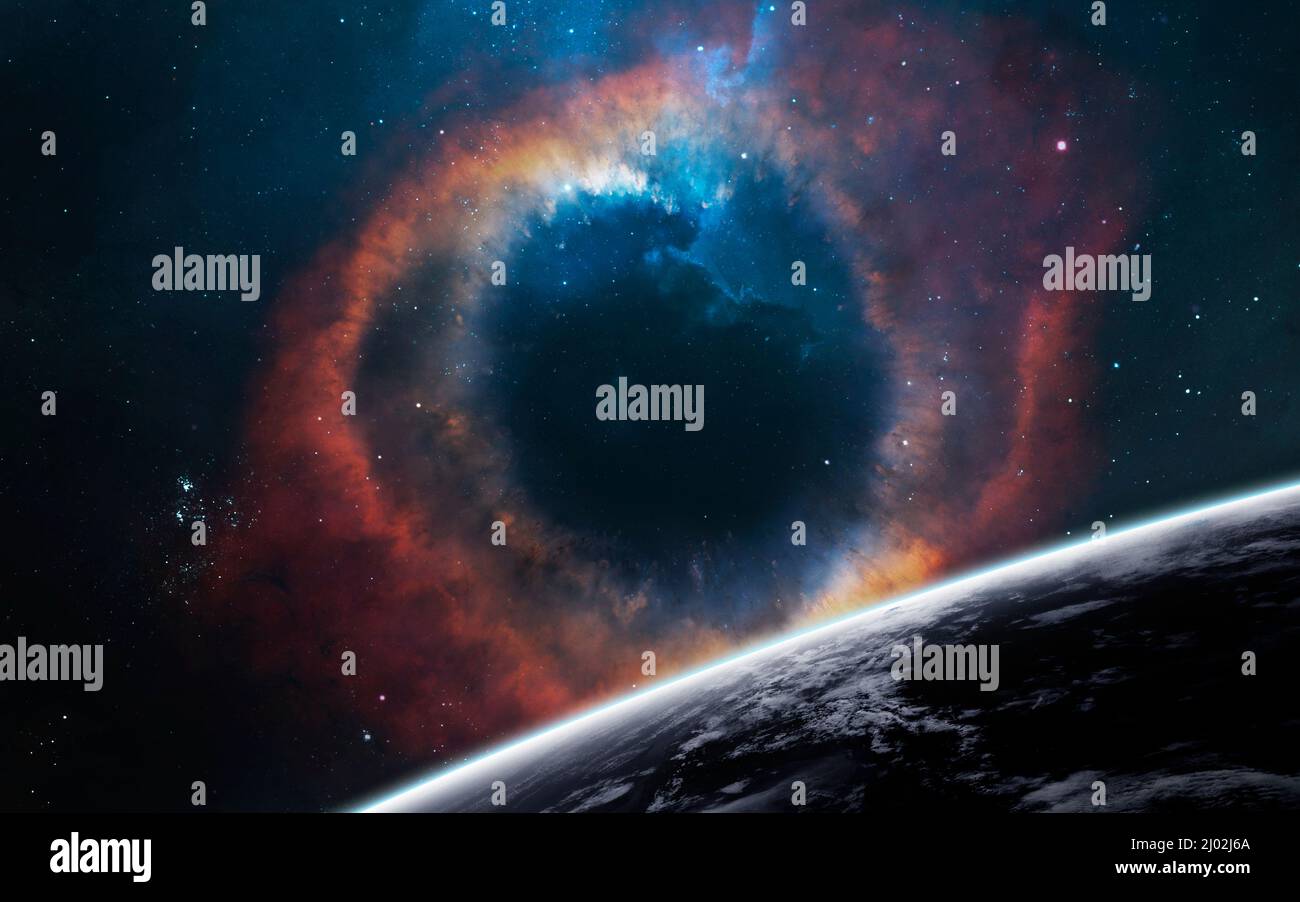 Black hole. Wormhole. Science fiction art. Elements of this image ...