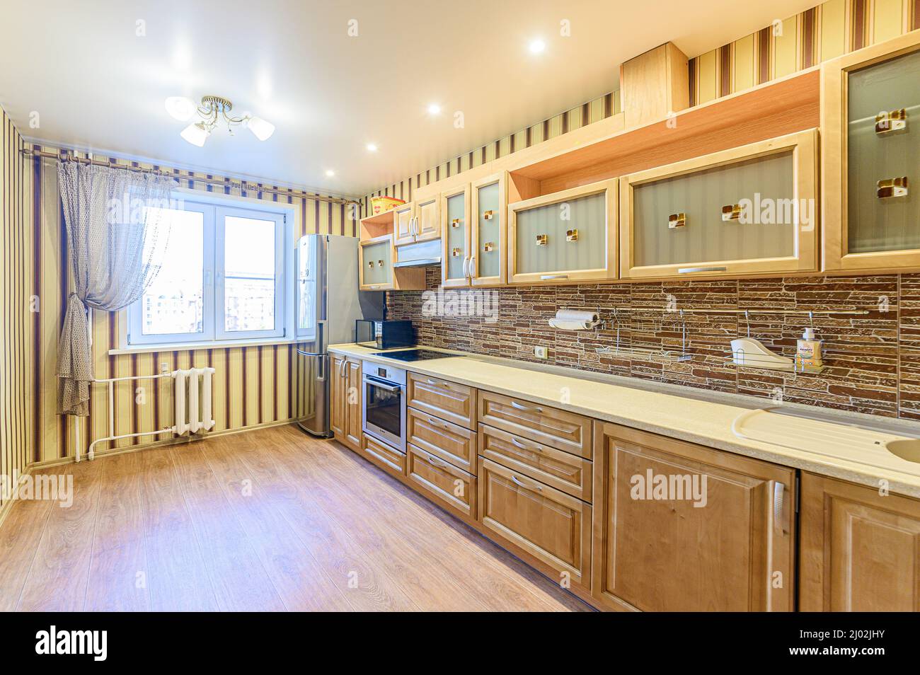Russia, Moscow- May 21, 2020: interior apartment room kitchen and ...