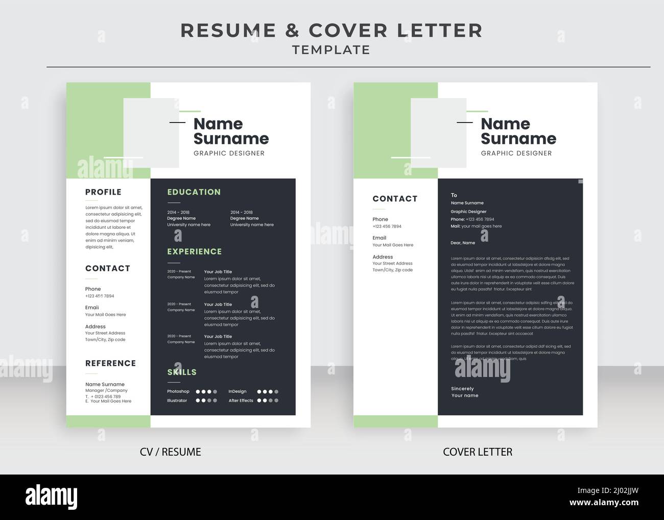 Resume and Cover Letter Template, Minimalist resume cv template, Cv ...