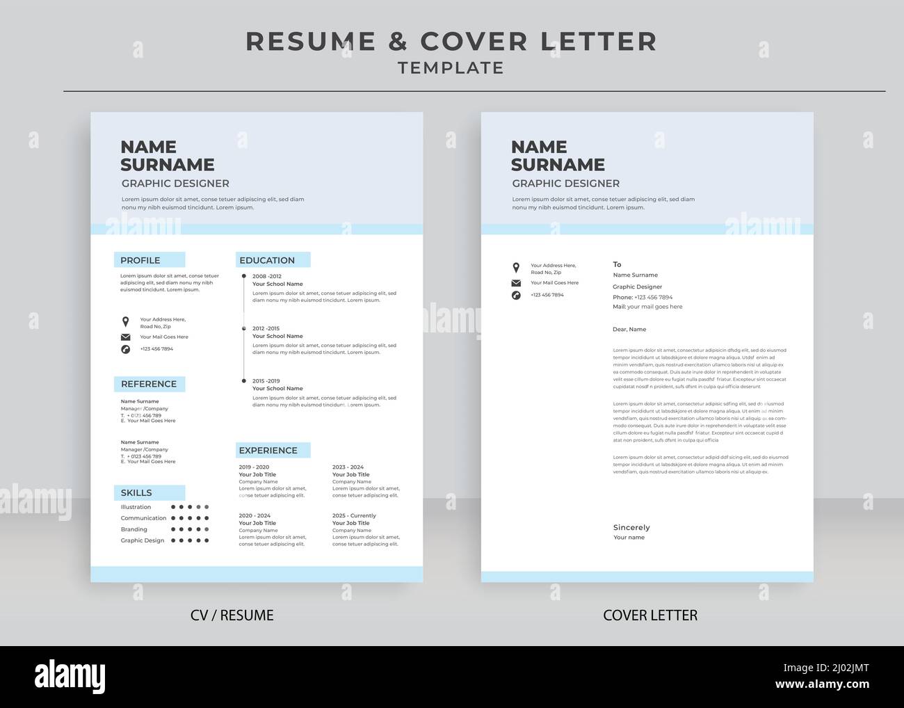 Resume and Cover Letter Template, Minimalist resume cv template, Cv ...