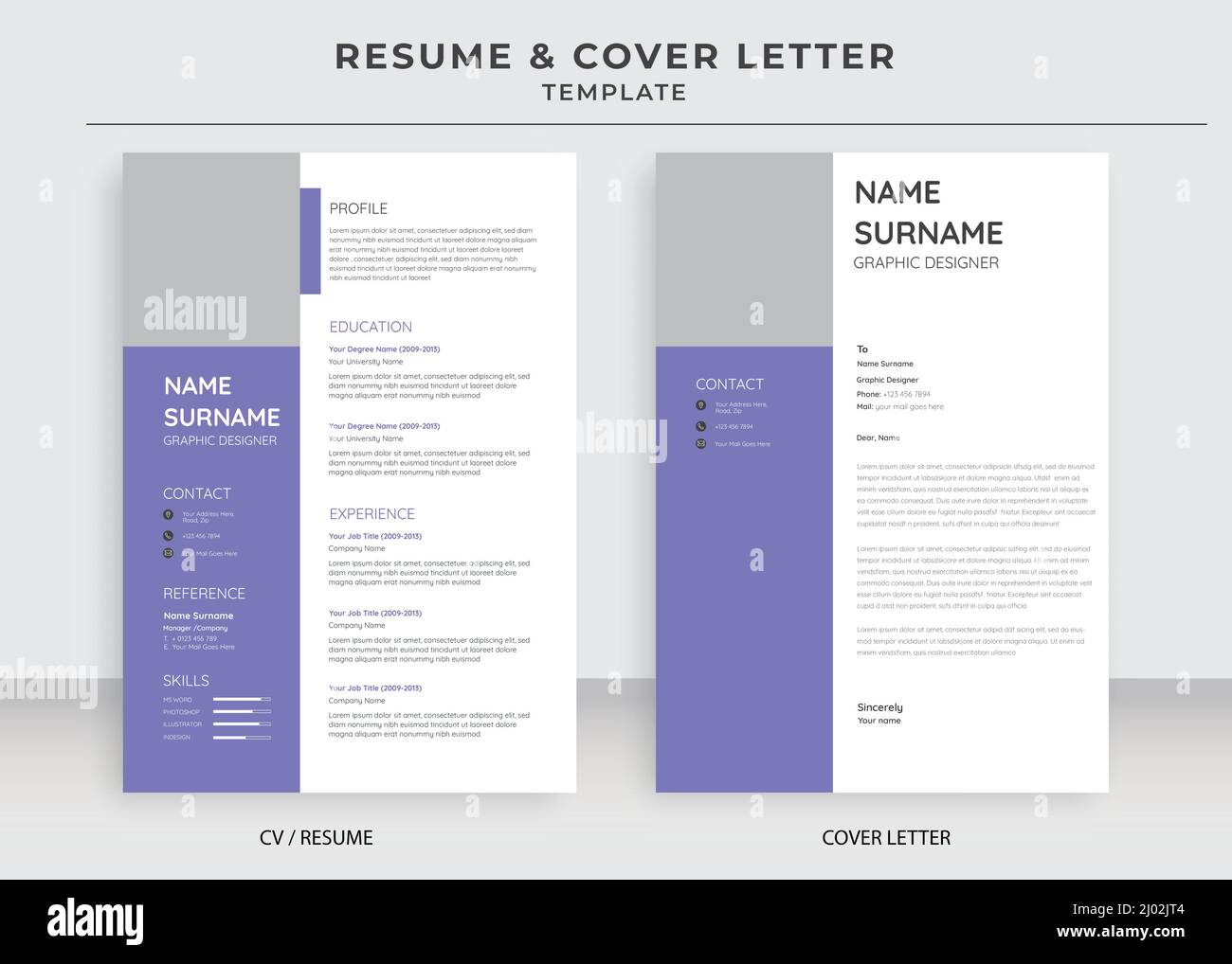 Resume and Cover Letter Template, Minimalist resume cv template, Cv ...