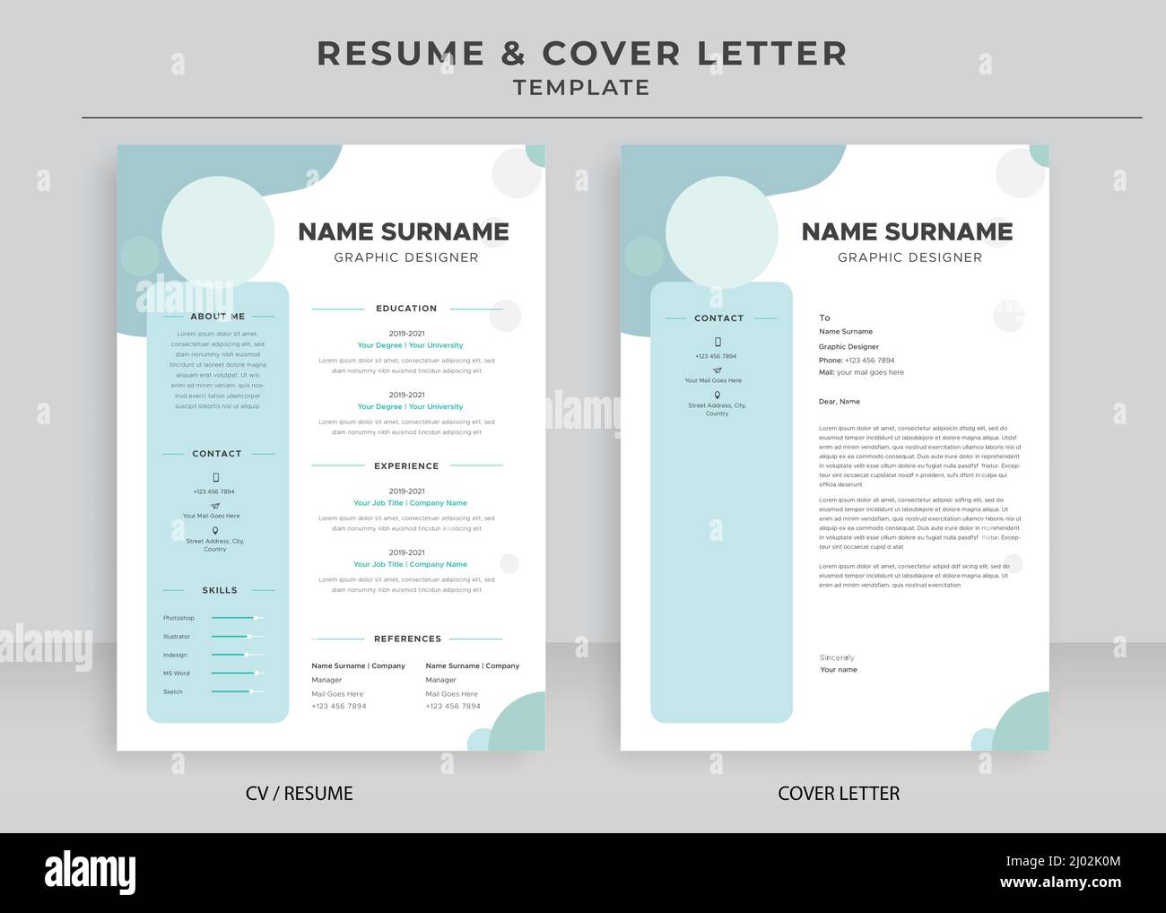 Resume and Cover Letter Template, Minimalist resume cv template, Cv ...