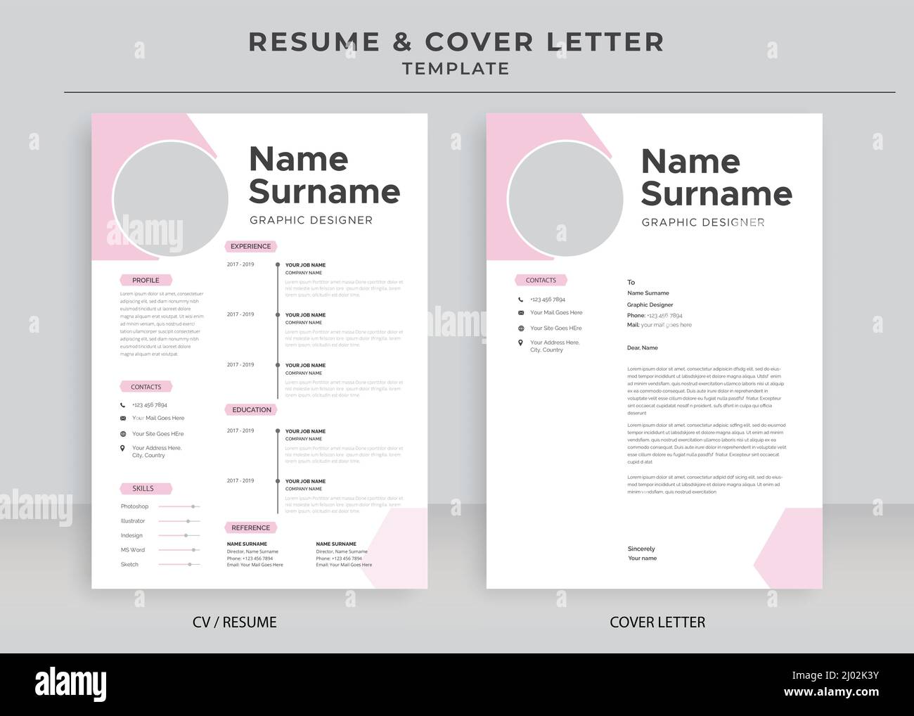 Resume and Cover Letter Template, Minimalist resume cv template, Cv ...
