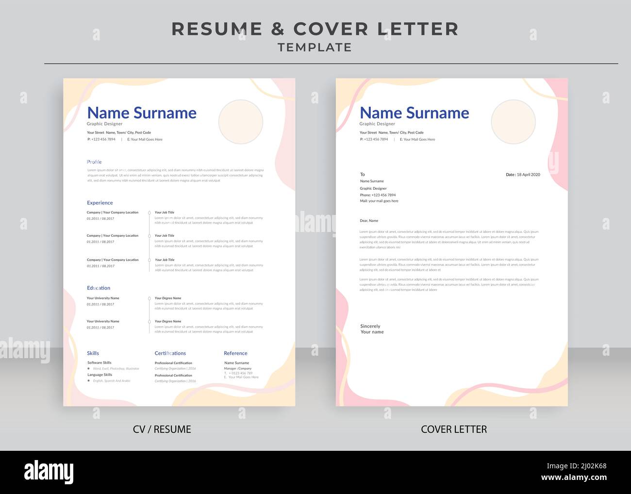 Resume and Cover Letter Template, Minimalist resume cv template, Cv ...