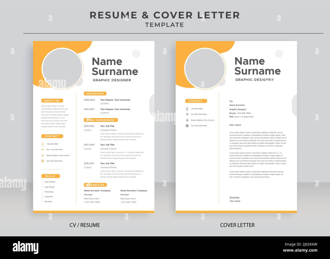 Resume and Cover Letter Template, Minimalist resume cv template, Cv ...