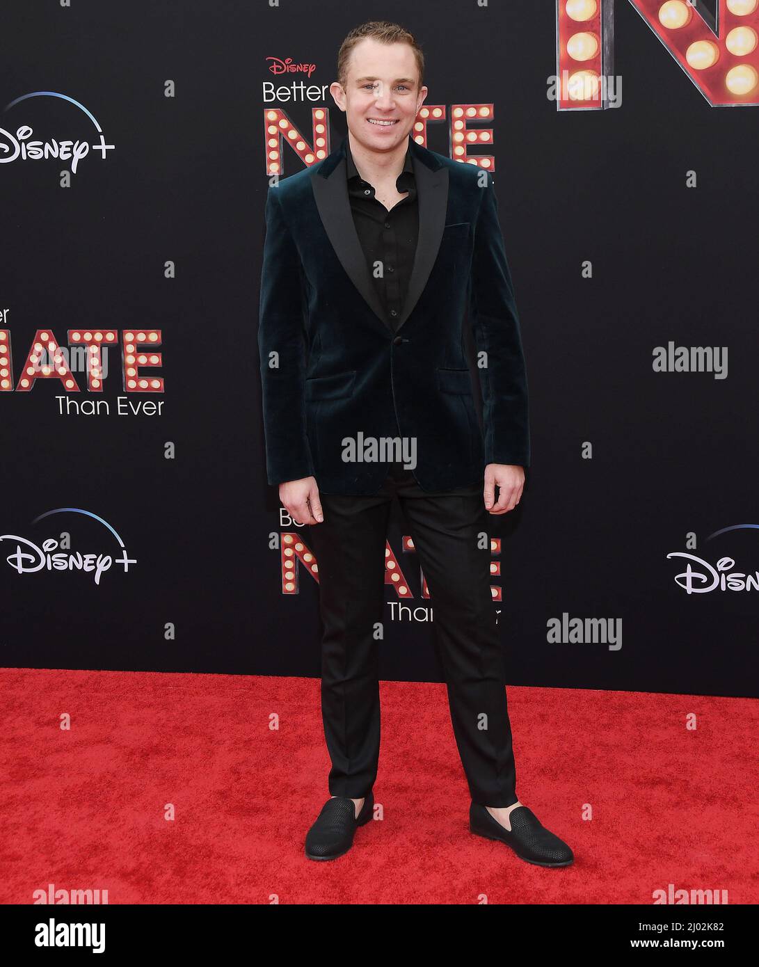 Hollywood, CA, US, March 15, 2022. Nathaniel Hill arrives at Disney's ...