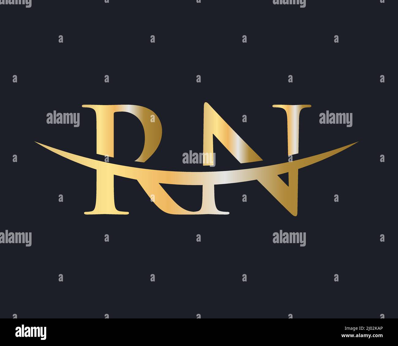 Initial Monogram Letter RN Logo Design Vector. RN Logo Design Template ...