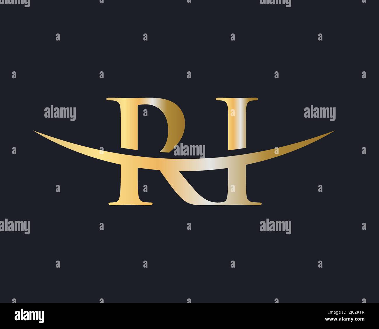 Initial Monogram Letter RI Logo Design Vector. RI Logo Design Template ...