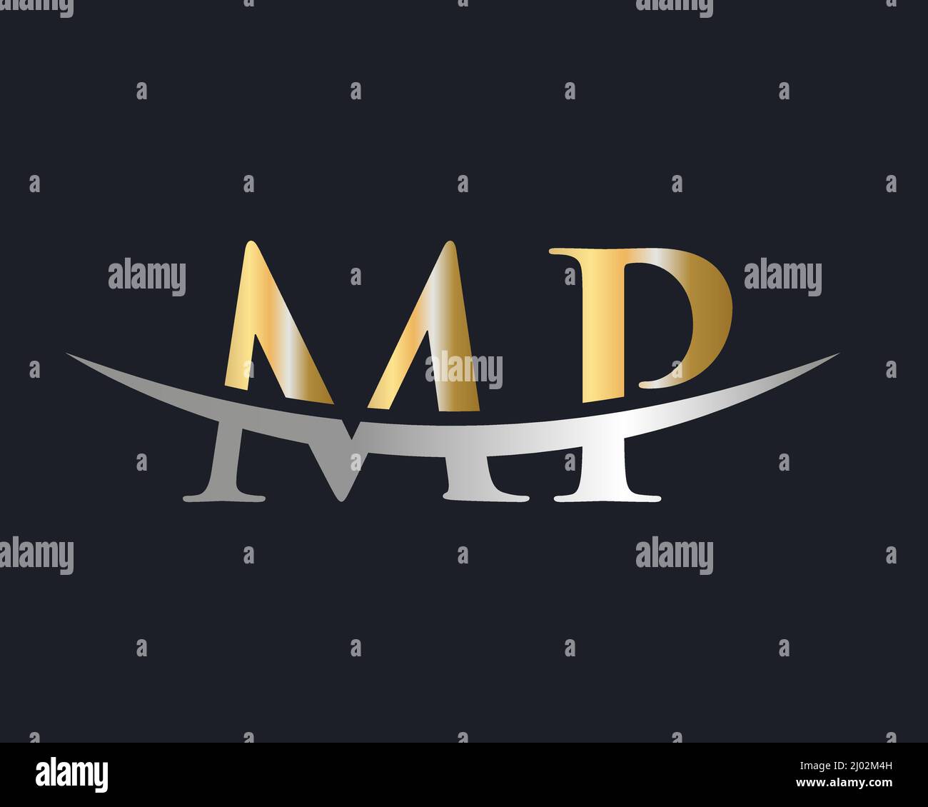 Initial Monogram Letter MP Logo Design Vector. MP Logo Design Template Stock Vector Image & Art ...