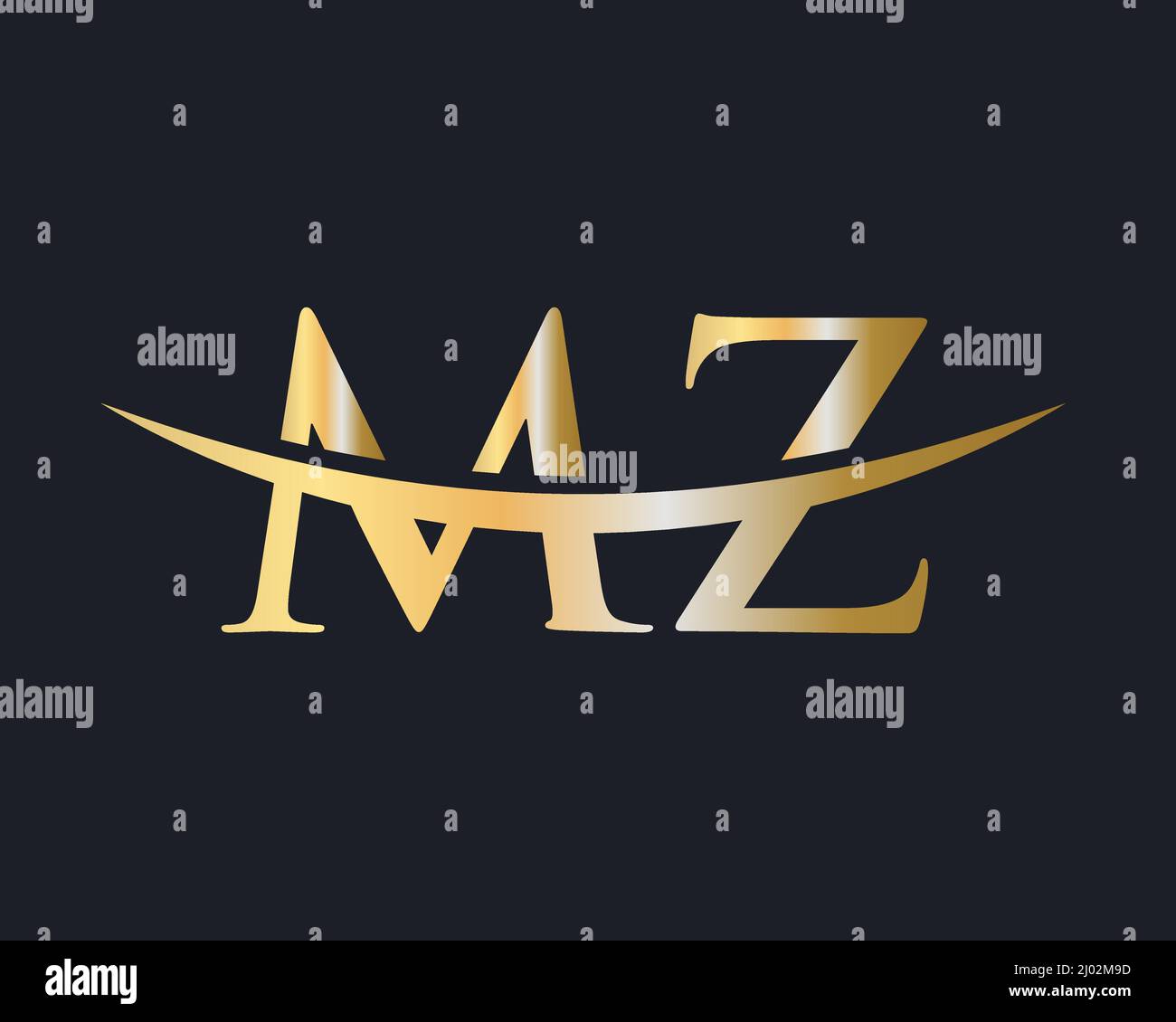 Initial Monogram Letter MZ Logo Design Vector. MZ Logo Design Template Stock Vector Image & Art ...