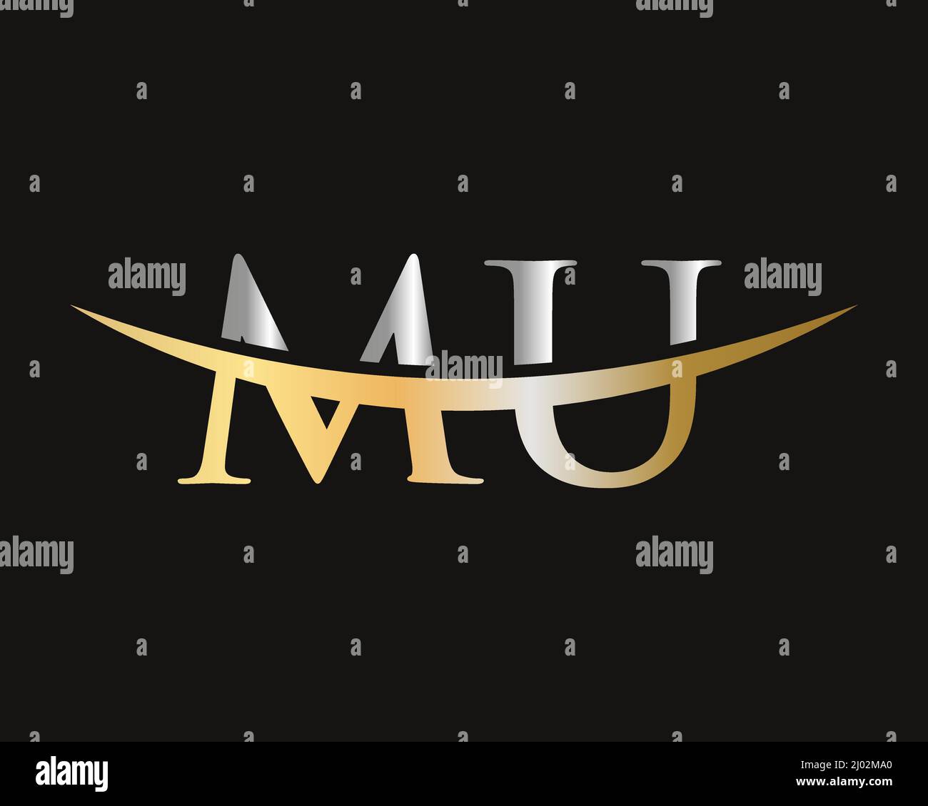 Initial Monogram Letter MU Logo Design Vector. MU Logo Design Template ...