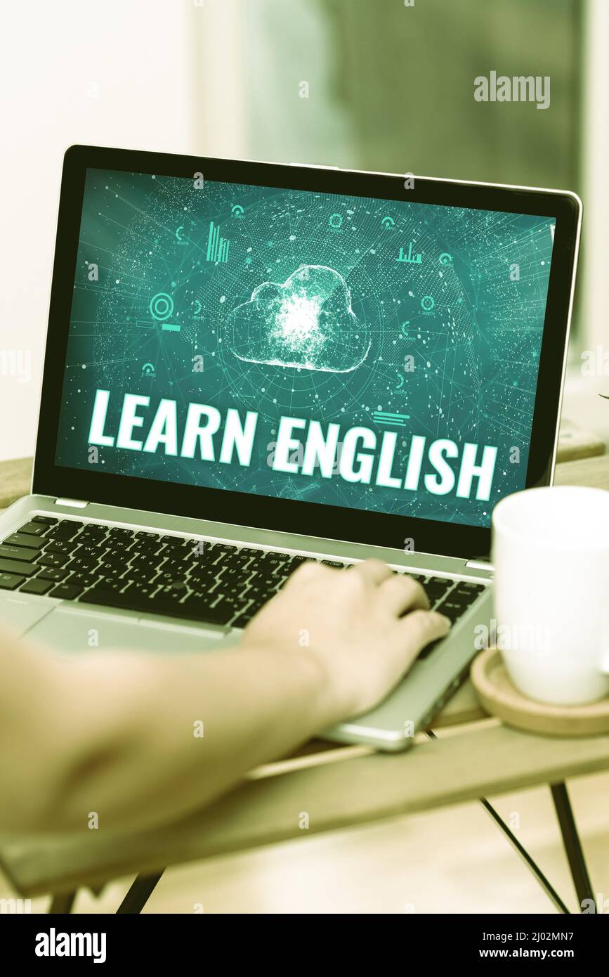 Text caption presenting Learn English. Conceptual photo to train ...