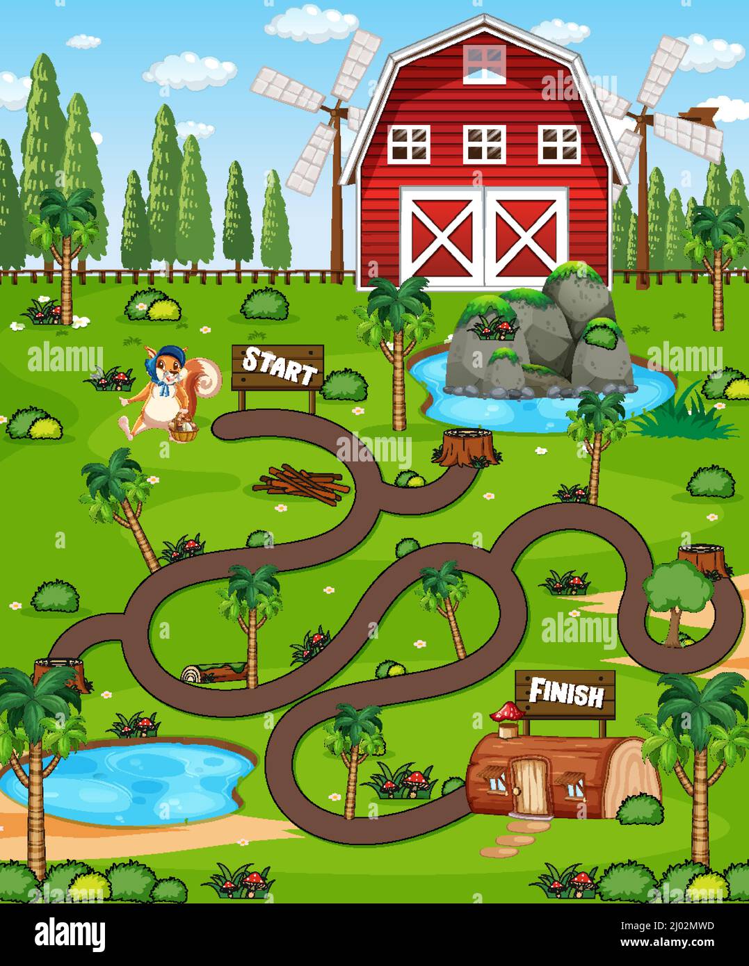 A farm boardgame template illustration Stock Vector Image & Art - Alamy