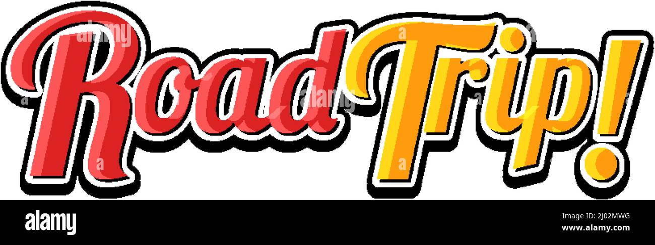 Road trip text icon on white background illustration Stock Vector Image ...