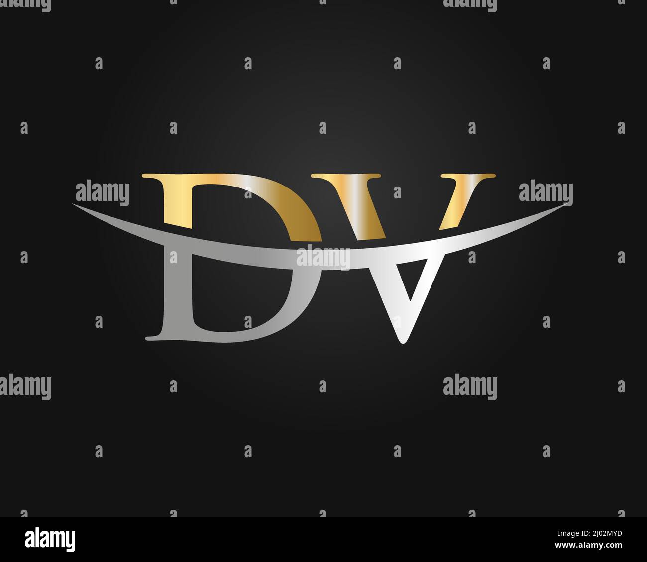 Initial Monogram Letter DV Logo Design Vector. DV Logo Design Template ...