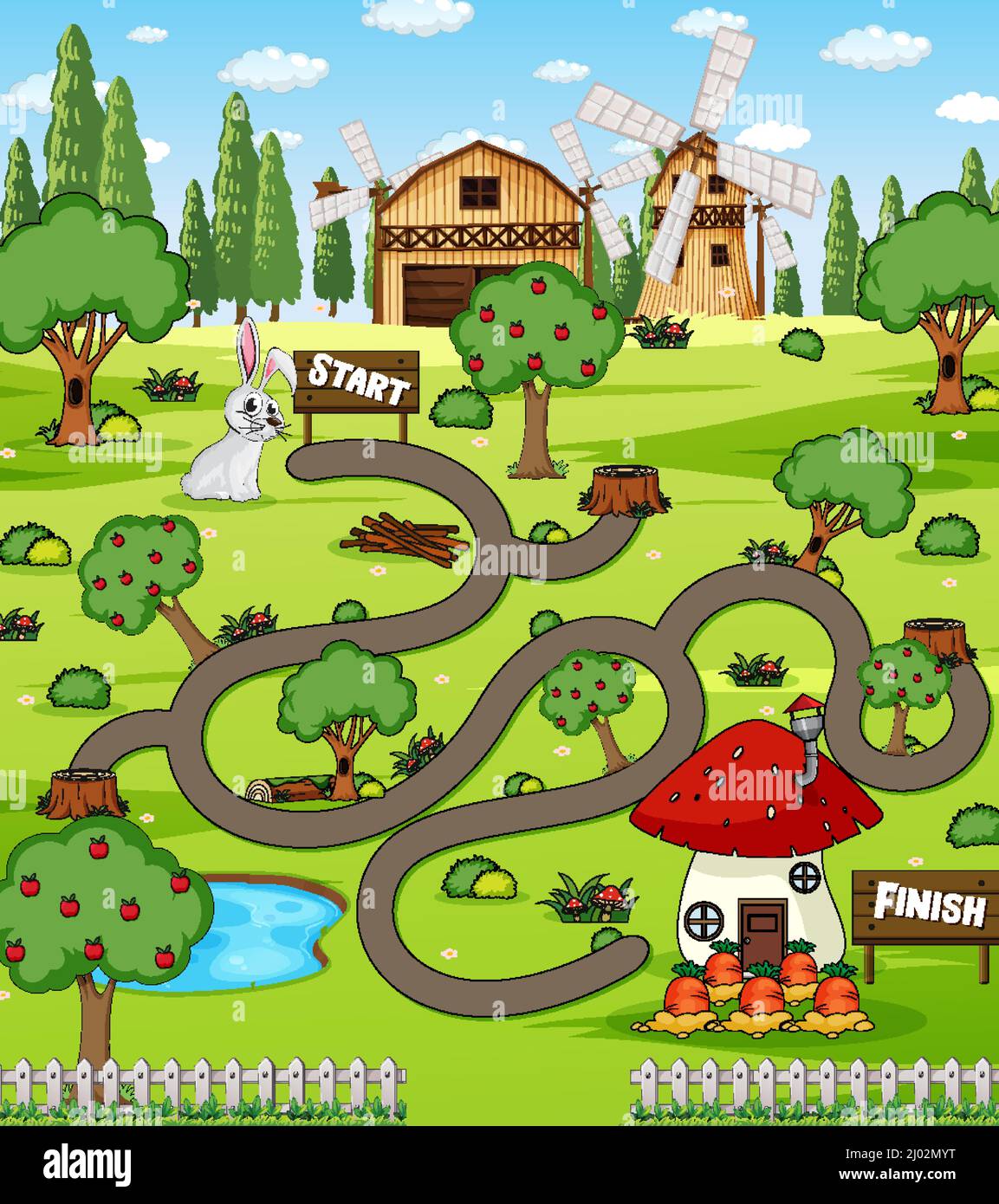 A farm boardgame template illustration Stock Vector Image & Art - Alamy