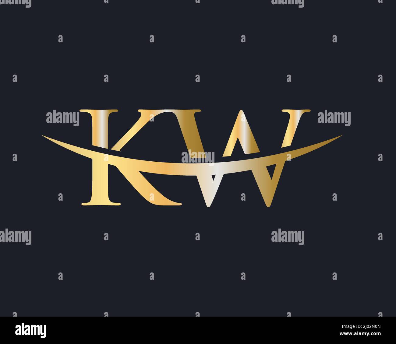 Initial Monogram Letter KW Logo Design Vector. KW Logo Design Template ...