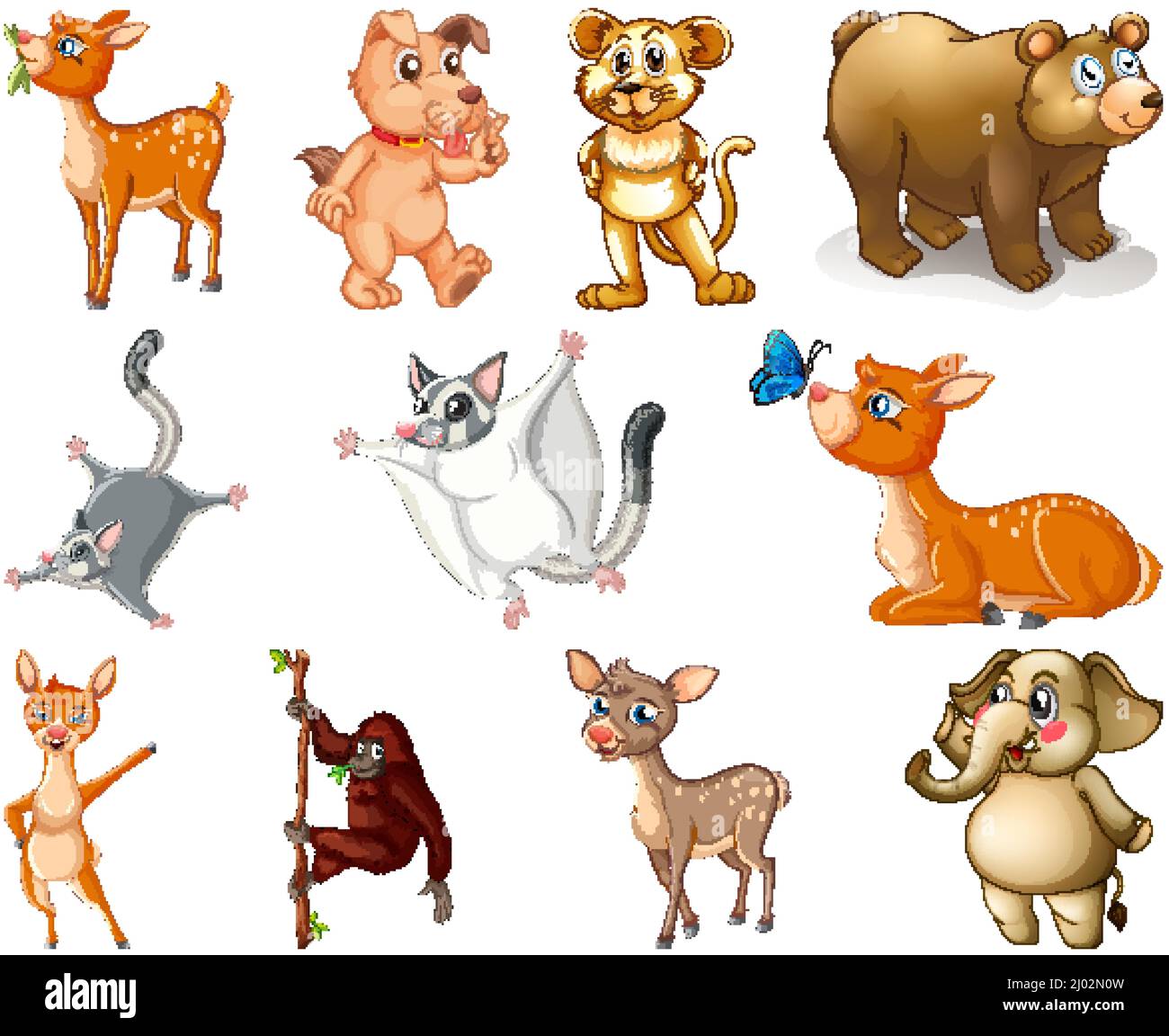 Set of animal cartoon character illustration Stock Vector Image & Art ...