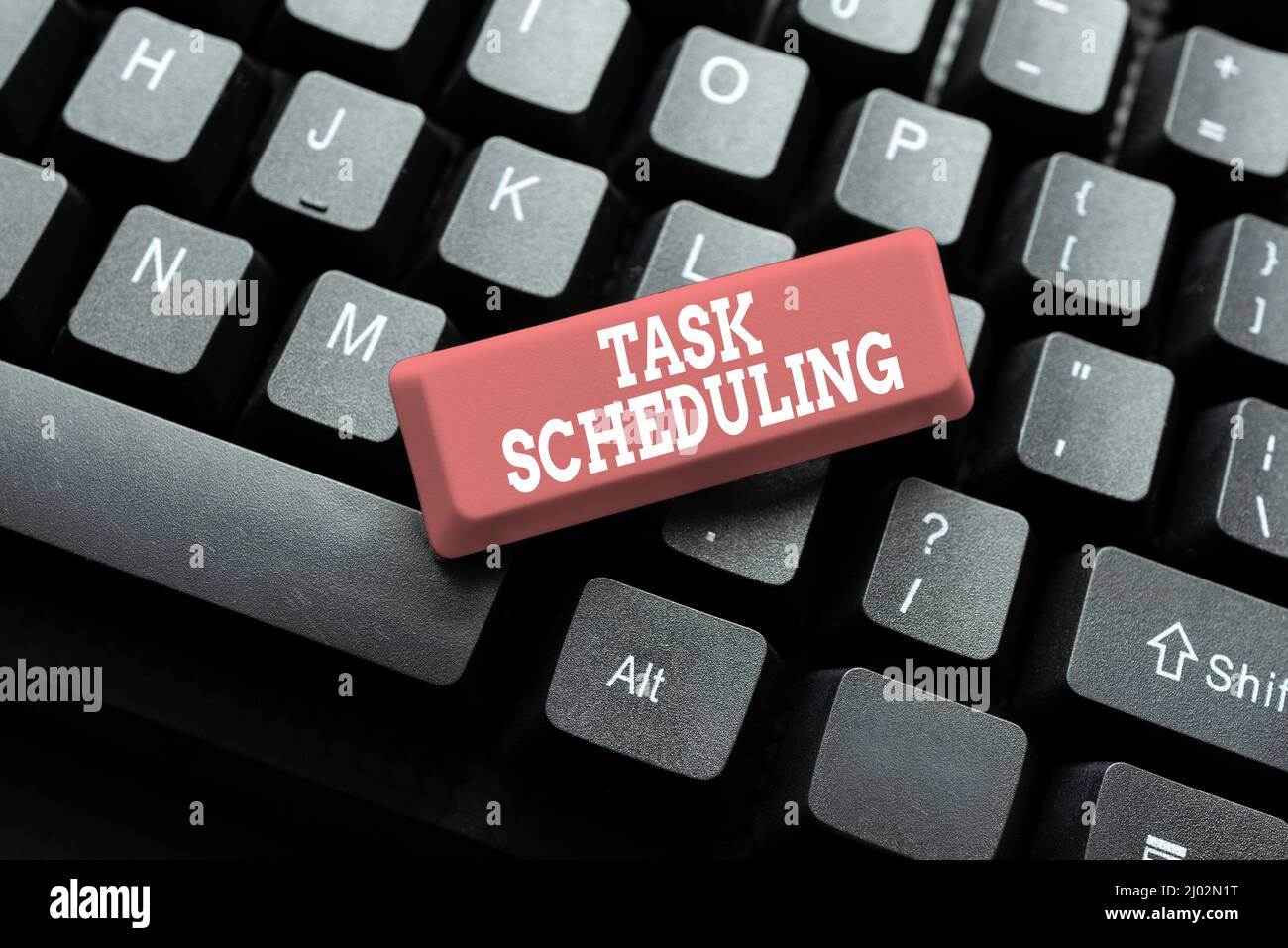 Writing displaying text Task Scheduling. Word for The assignment of ...