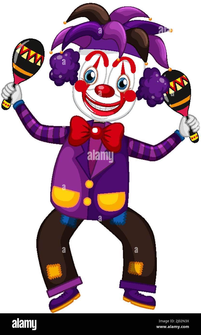 Colourful clown cartoon character illustration Stock Vector Image & Art ...