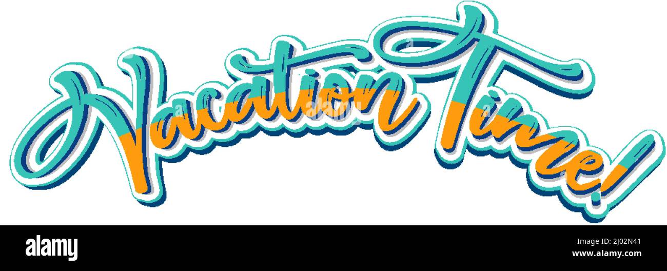 Vacation time text icon on white background illustration Stock Vector ...