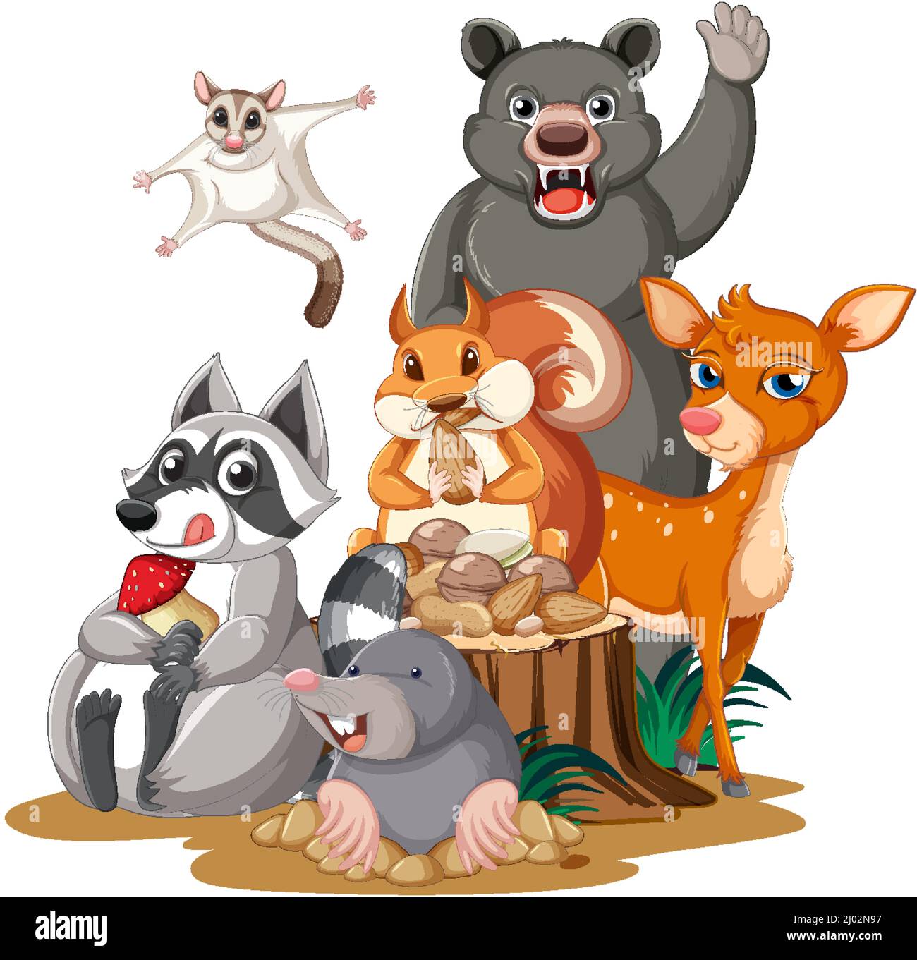 Bears and nuts Stock Vector Images - Alamy