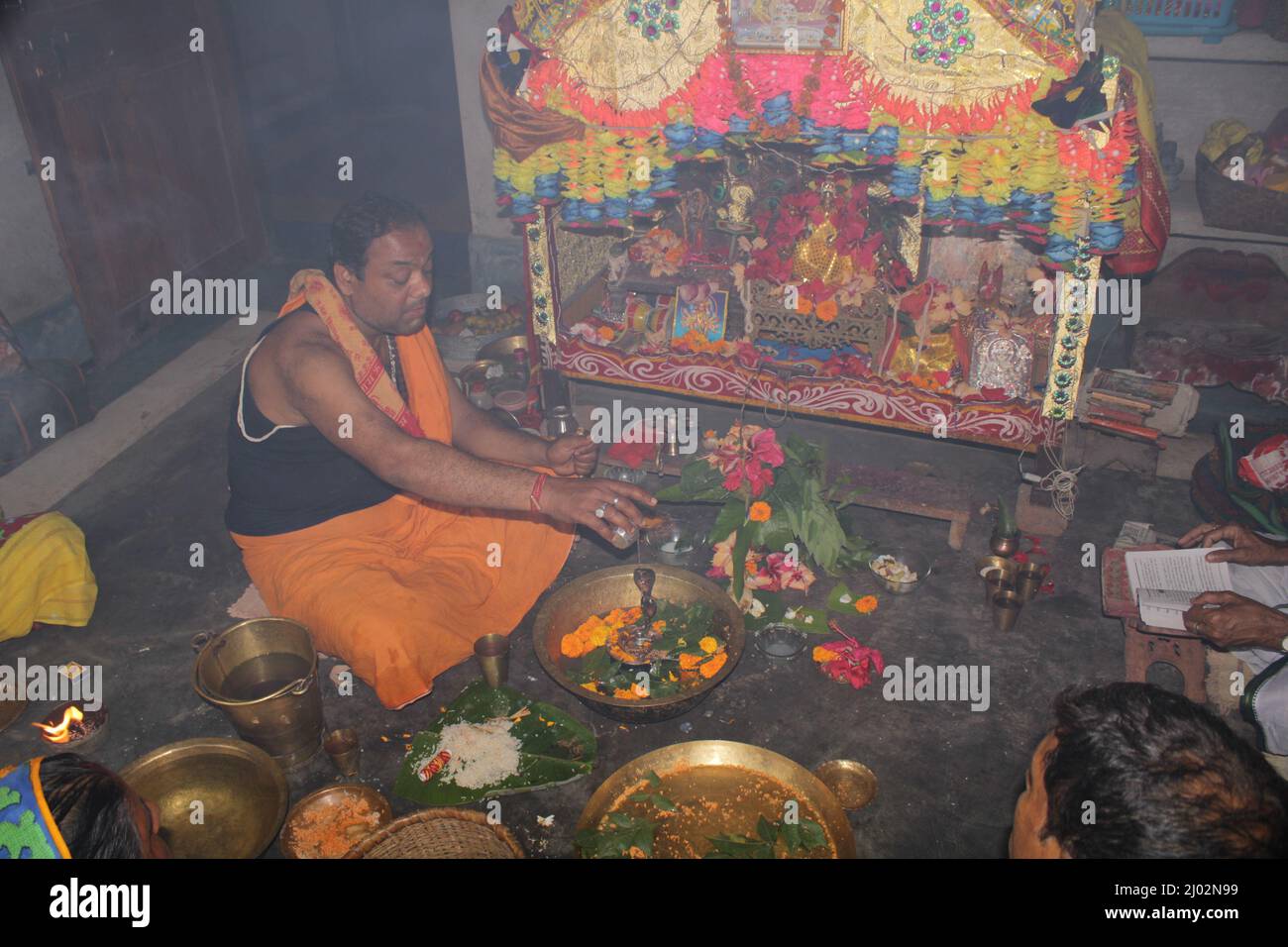 Hindu Devotees offering milk And Water to Shiv Lingam on occasion of ...