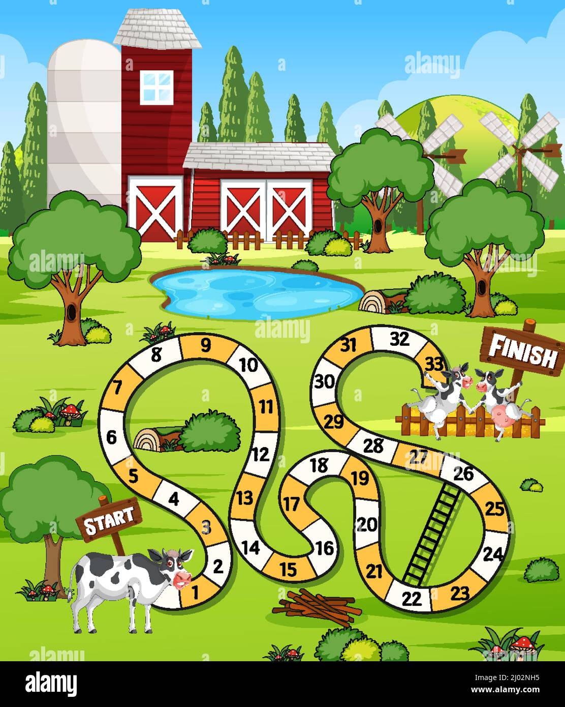 A farm boardgame template illustration Stock Vector Image & Art - Alamy