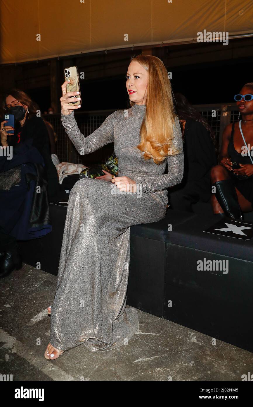 Berlin, Germany. 15th Mar, 2022. Berlin Fashion Week: Jenny Elvers sits ...
