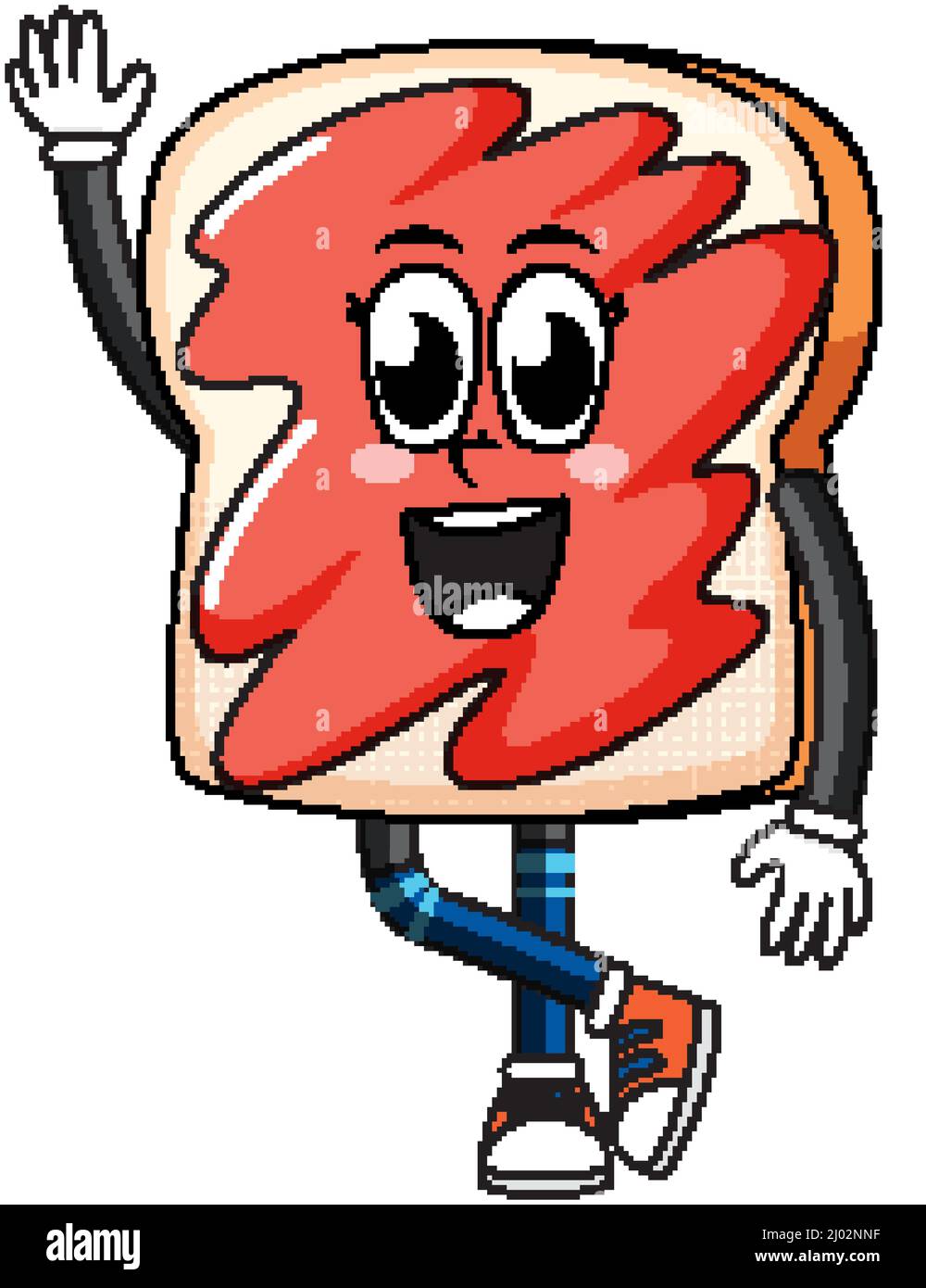 A bread cartoon character on white background illustration Stock Vector ...