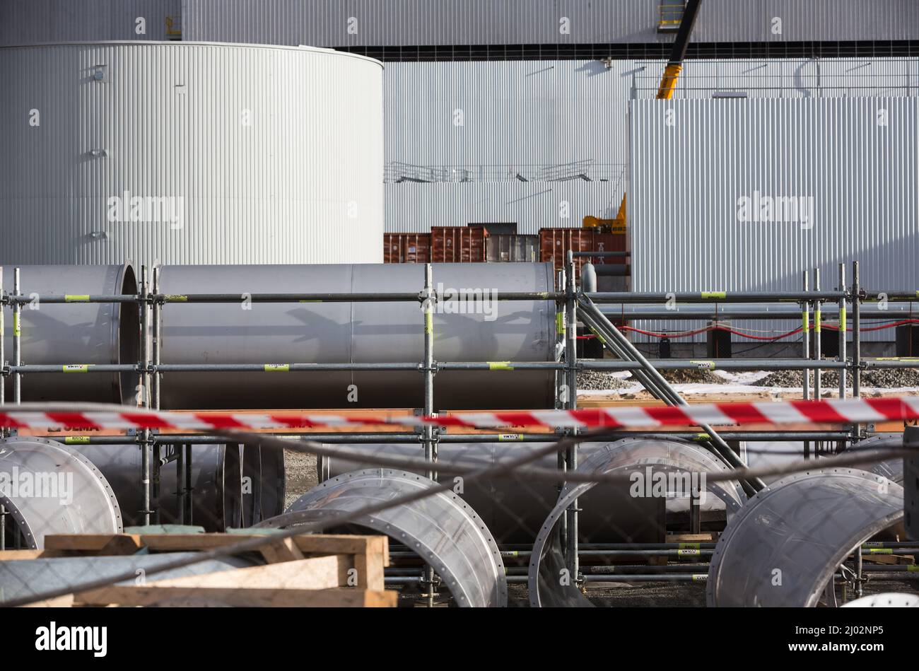 Installation of a movable arch on the object Shelter is seen at ...