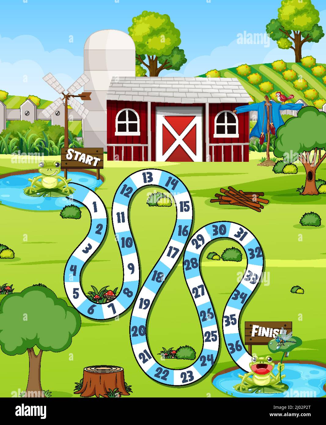 A farm boardgame template illustration Stock Vector Image & Art - Alamy