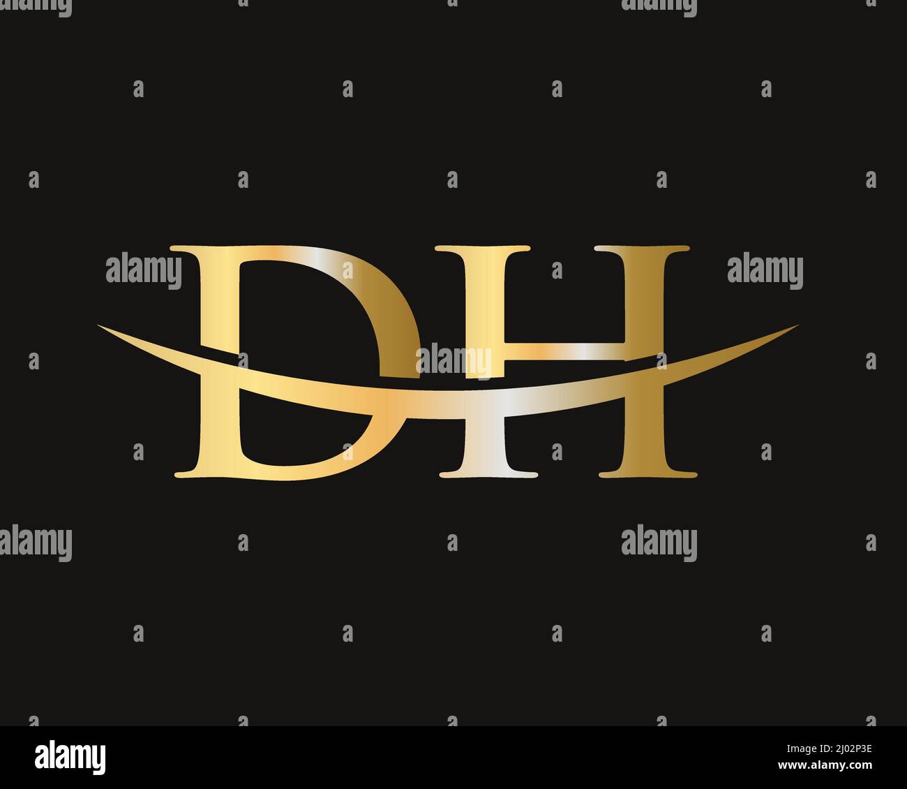 Initial Monogram Letter DH Logo Design Vector. DH Logo Design Template ...