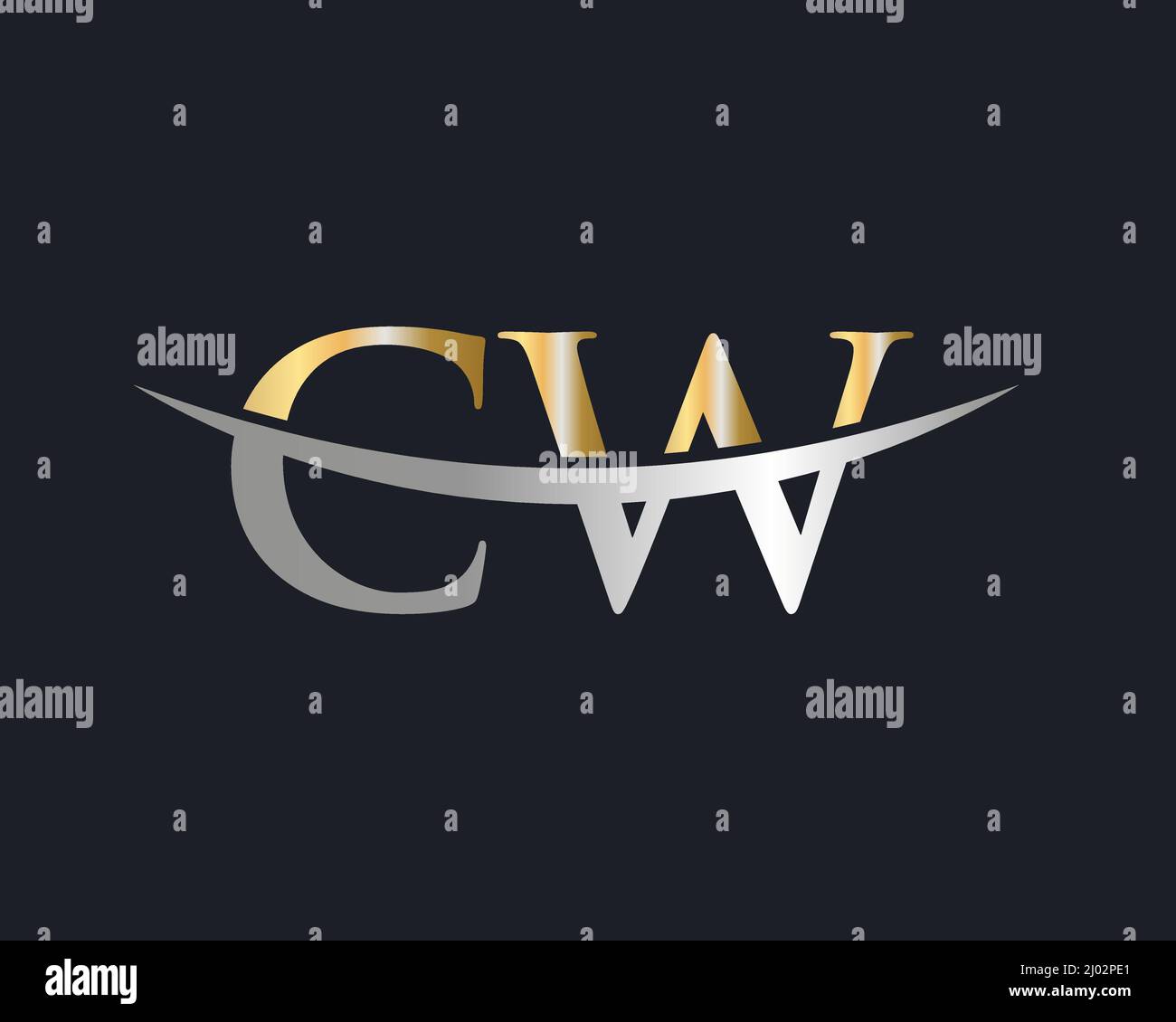 Initial Monogram Letter CW Logo Design Vector. CW Logo Design Template ...