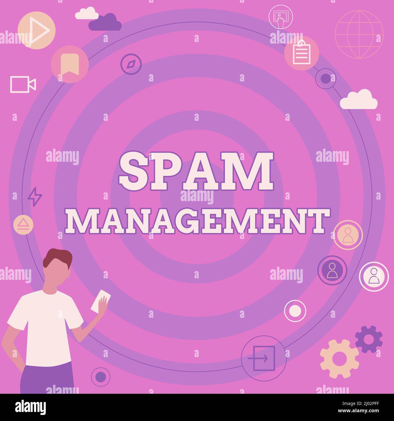 Sign displaying Spam Management. Internet Concept help reduce or filter ...