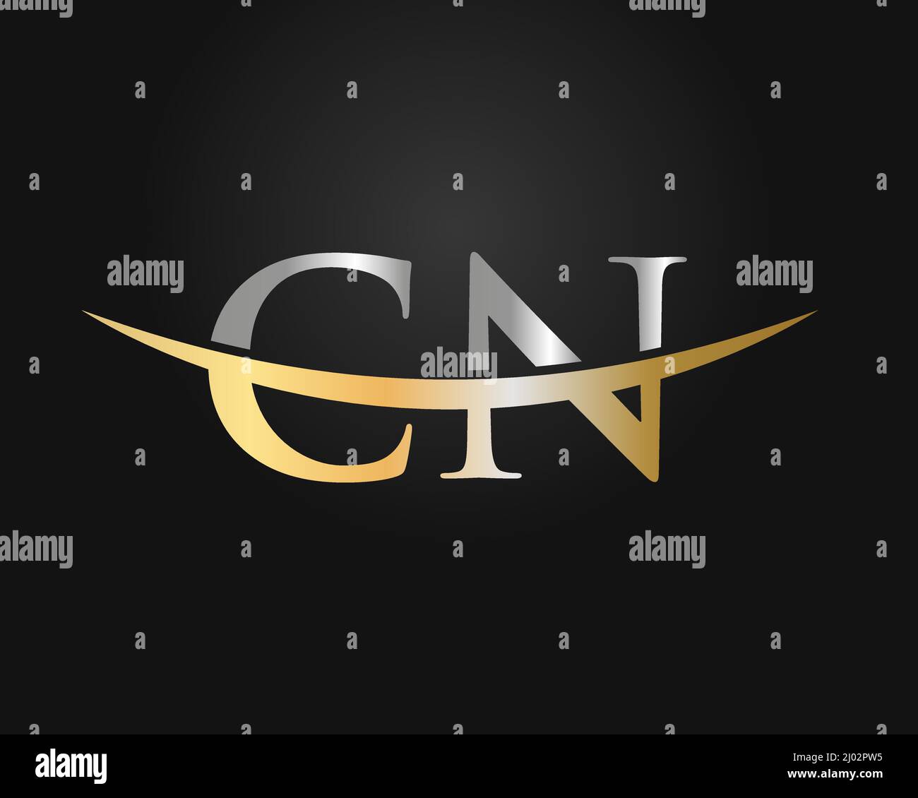 Initial Monogram Letter CN Logo Design Vector. CN Logo Design Template ...