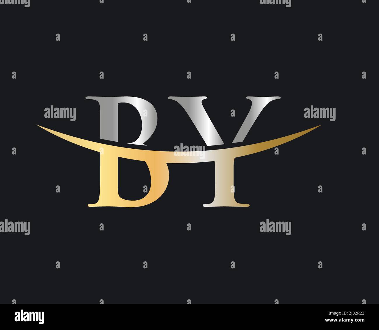 Initial Monogram Letter BY Logo Design Vector. BY Logo Design Template ...