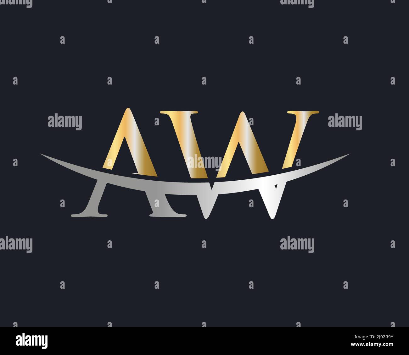 Initial Monogram Letter AW Logo Design Vector. AW Logo Design Template ...