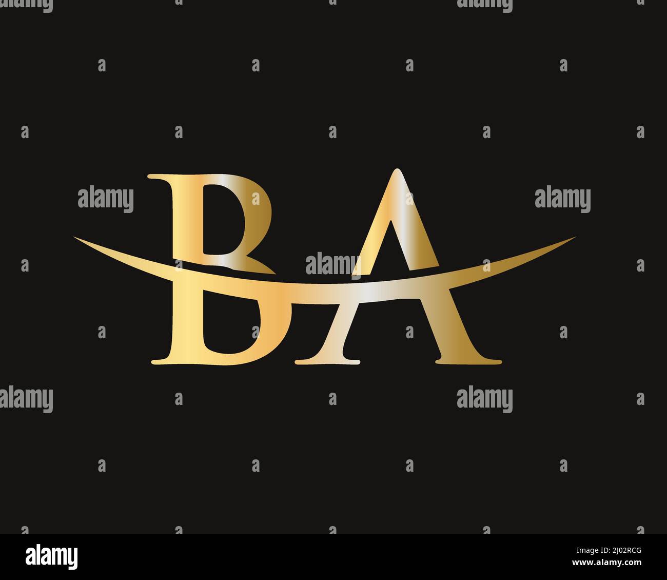 Initial Monogram Letter BA Logo Design Vector. BA Logo Design Template Stock Vector Image & Art ...