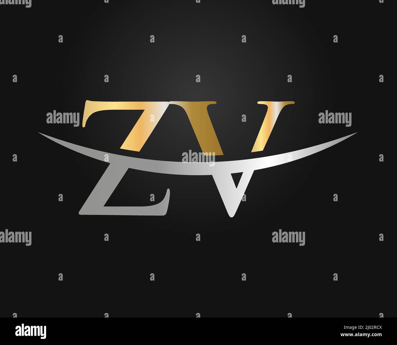 Initial Monogram Letter ZV Logo Design Vector. ZV Logo Design Template ...