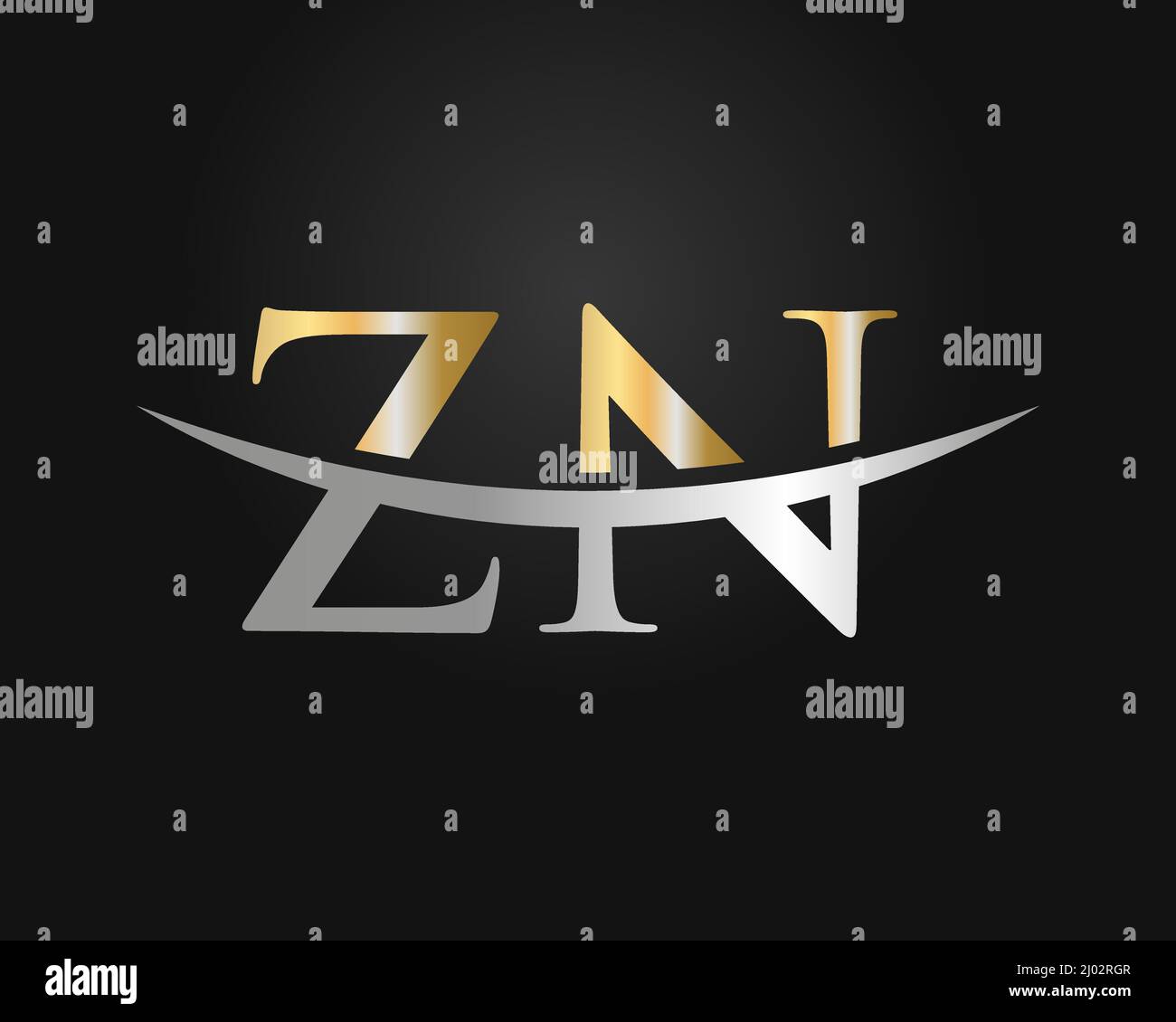 Initial Monogram Letter ZN Logo Design Vector. ZN Logo Design Template Stock Vector Image & Art ...