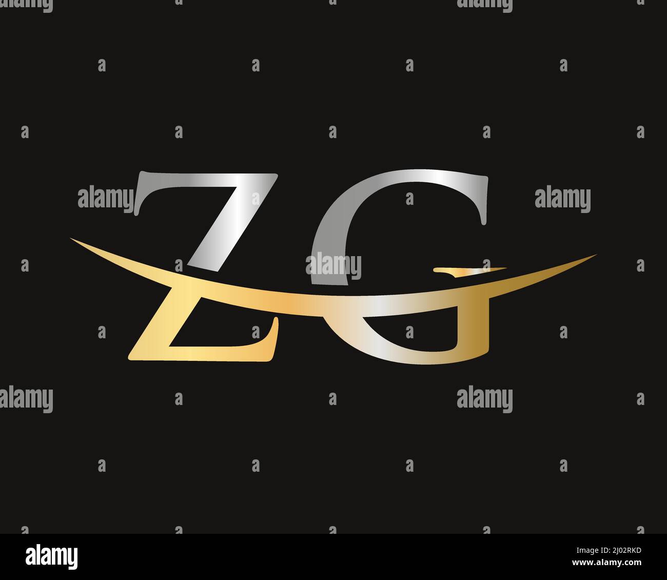 Initial Monogram Letter ZG Logo Design Vector. ZG Logo Design Template ...
