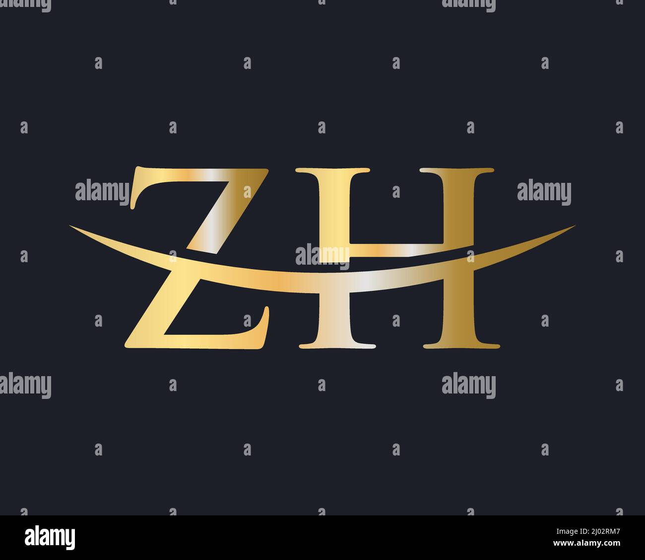 Initial Monogram Letter ZH Logo Design Vector. ZH Logo Design Template ...