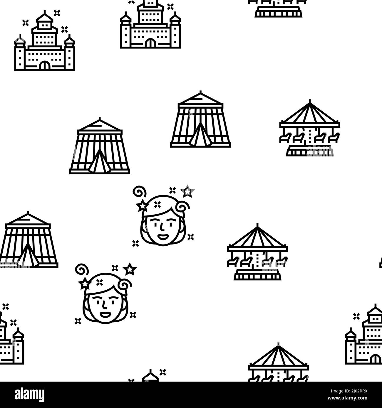 Luna park amusement park carousel Black and White Stock Photos & Images ...