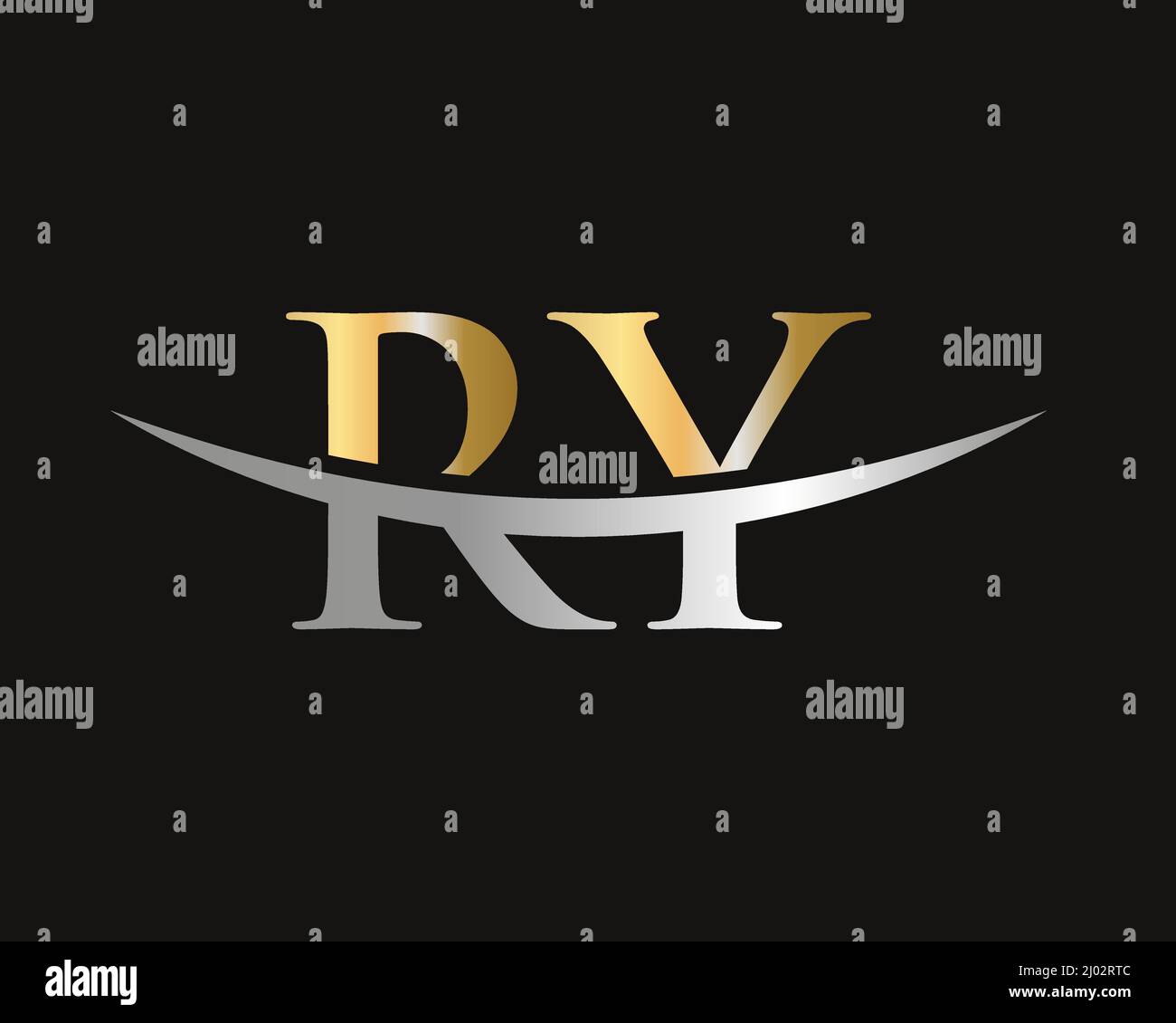 Initial Monogram Letter RY Logo Design Vector. RY Logo Design Template ...