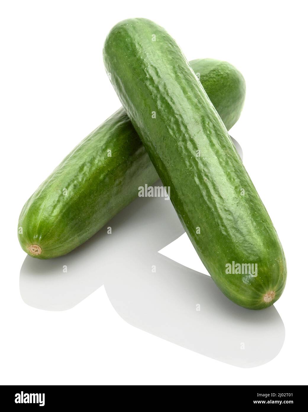 two mini cucumbers(cretan product) isolated on a white background Stock ...