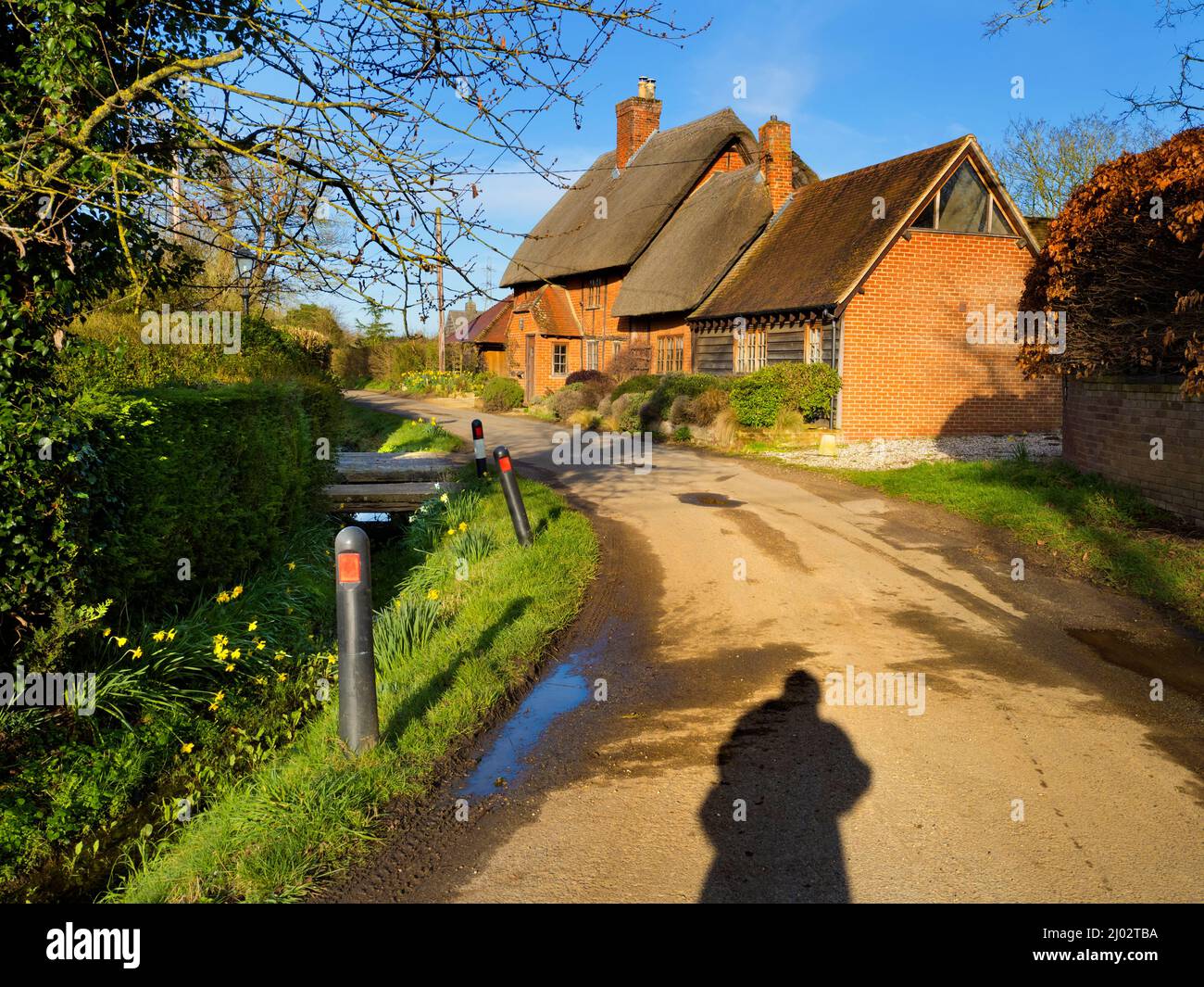 A beautiful thatched cottage in Lower Radley Village, on a fine spring ...