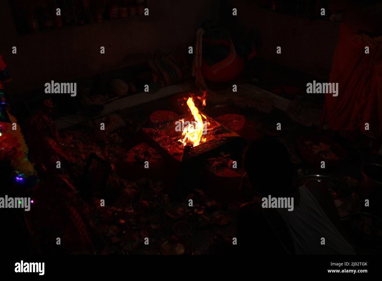 Fire burning havan kund,Bhadrak, Odisha,India Stock Photo - Alamy
